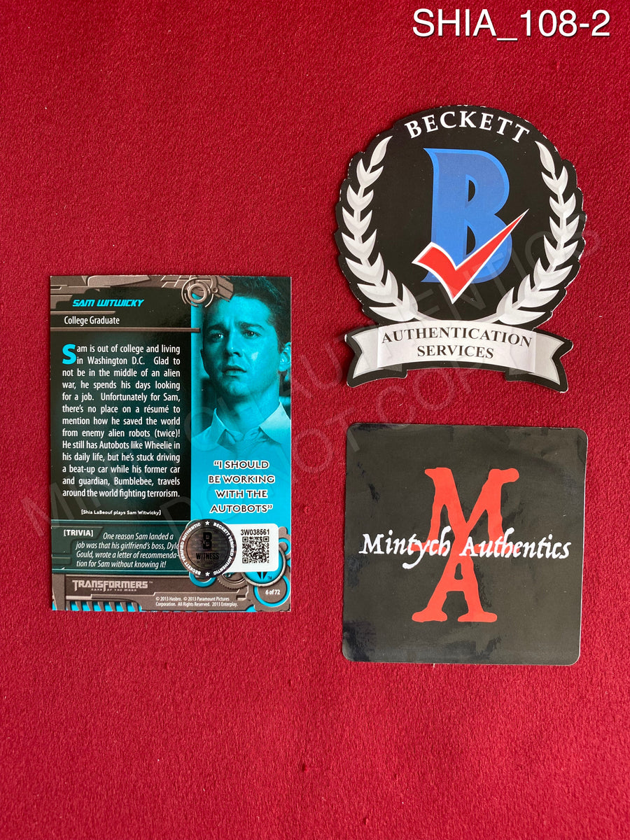 SHIA_108 - Transformers 6/72 Topps Trading Card Autographed By Shia La ...