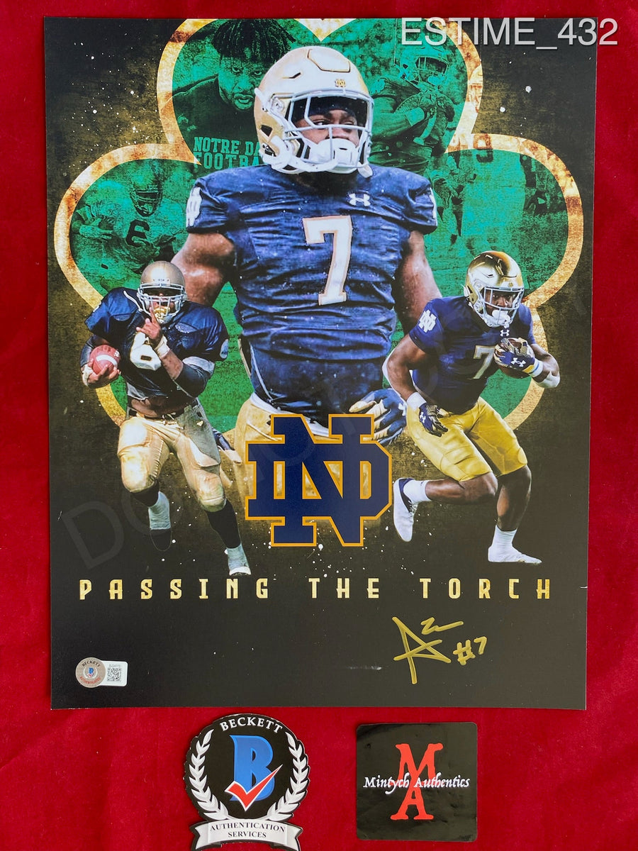 ESTIME_432 - 11x14 Photo Autographed By Audric Estime – Mintych Authentics