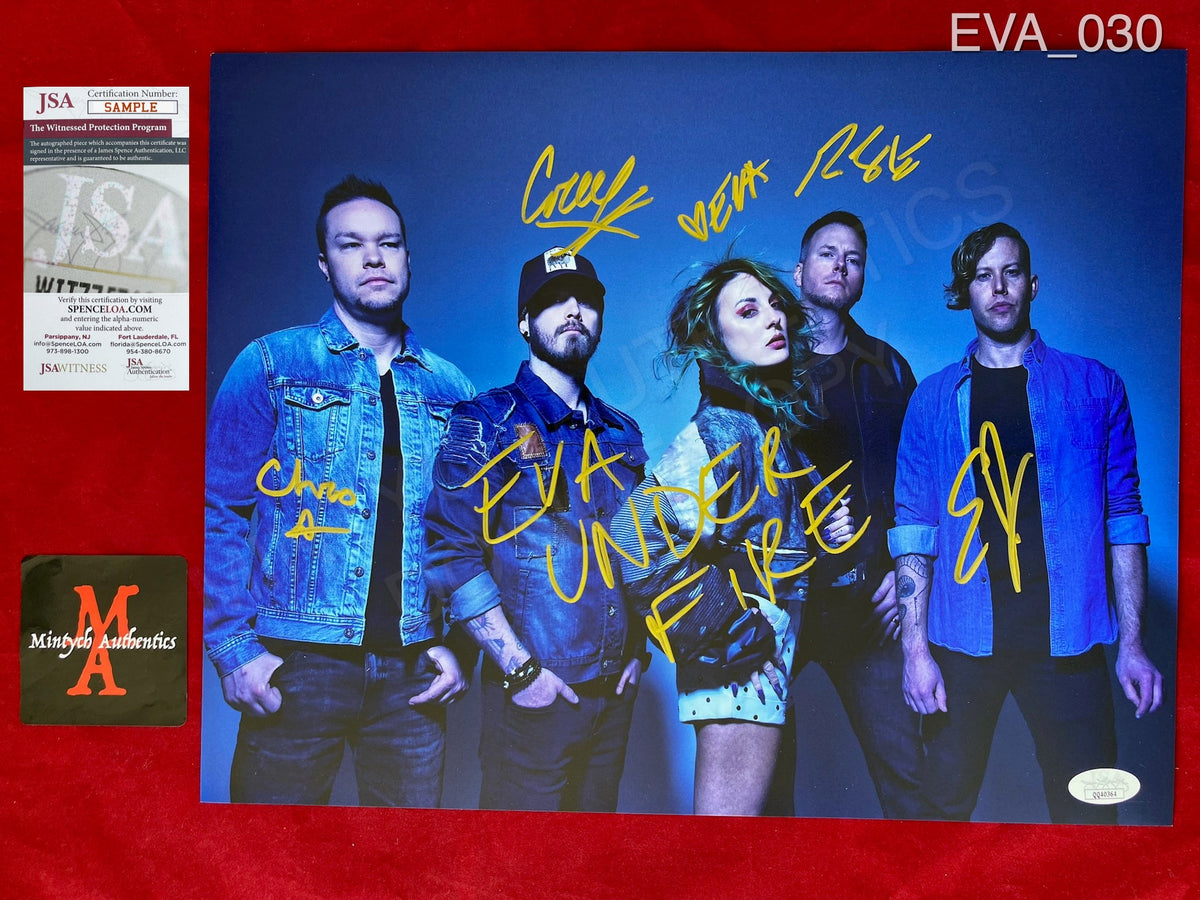 EVA_030 - 11x14 Photo Autographed By Eva Under Fire Band Members ...