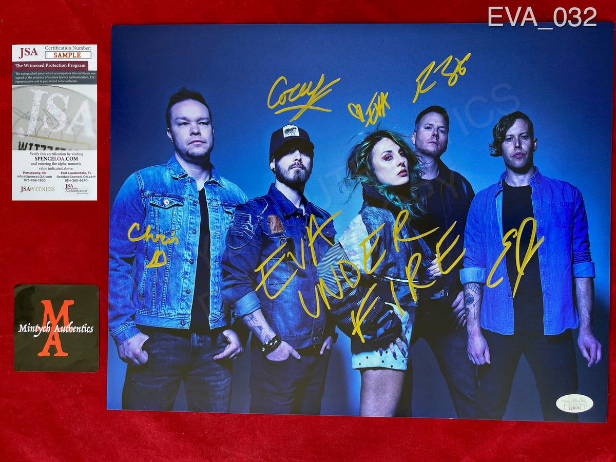 EVA_032 - 11x14 Photo Autographed By Eva Under Fire Band Members ...